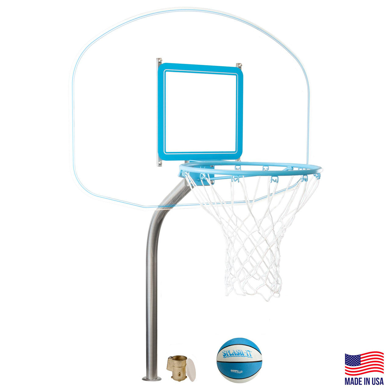 Dunn Rite Clear Deck-Mounted Pool Basketball Hoop | Regulation Size ...